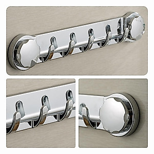 Fauppt Multifunctional Suction Cup Hooks Bathroom Wall Hooks,Stainless Towel Rack for Hanging Towels Hats,Organizer for Towel Hat Rack Door Holder Hanger Shower Hooks for Bathroom Kitchen (1 pc)