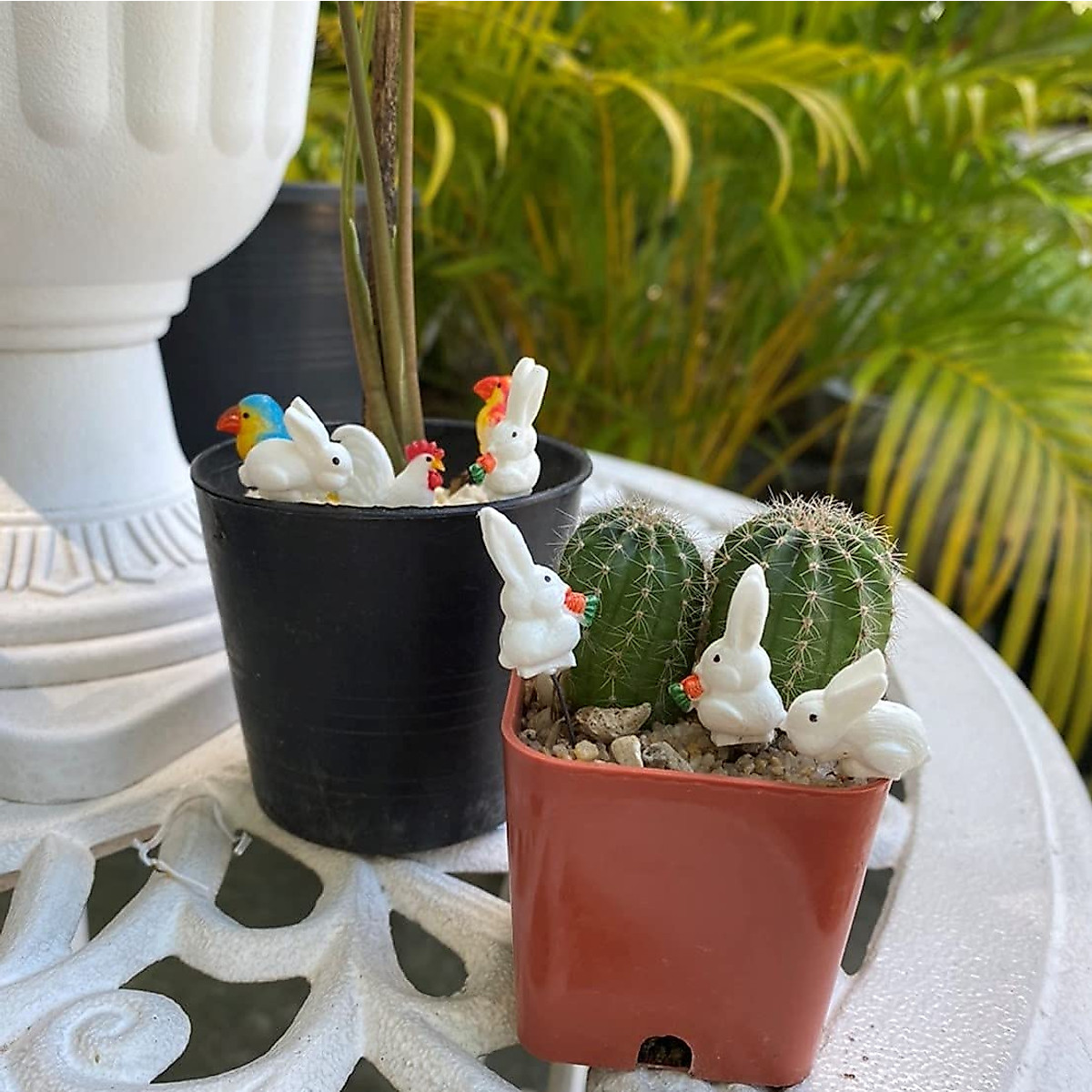 Ray 1979 Miniature Dollhouse Fairy Garden 0.5 inch Accessories 5 pcs Set for DIY Decorations, Mini Figurines for Mini Garden, Terrarium, Bonsai, Cactus, Moss Landscape (Rabbit -5Pcs)