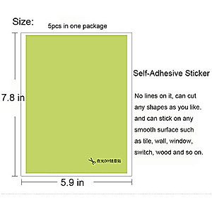 Glow in The Dark Sticker A5 Paper 5pcs a Pack Self-Adhesive Photoluminescent Vinyl DIY Cut Glowing Stars and Moon Animals for Ceiling and Wall Decals, Perfect for Kids Bedding Room Party Birthday Gift