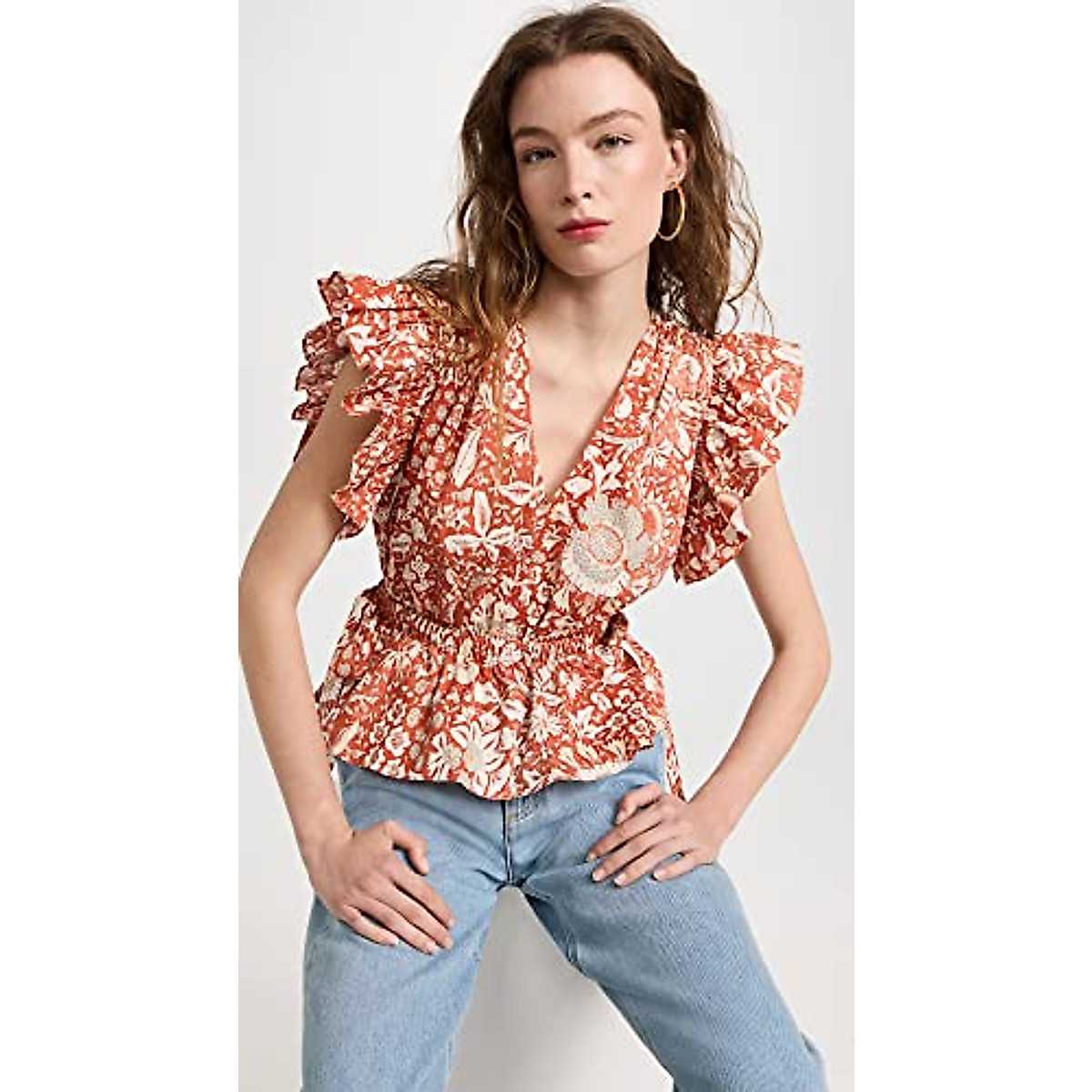 Ulla Johnson Women's Iyla Top, Orange Blossom, 6