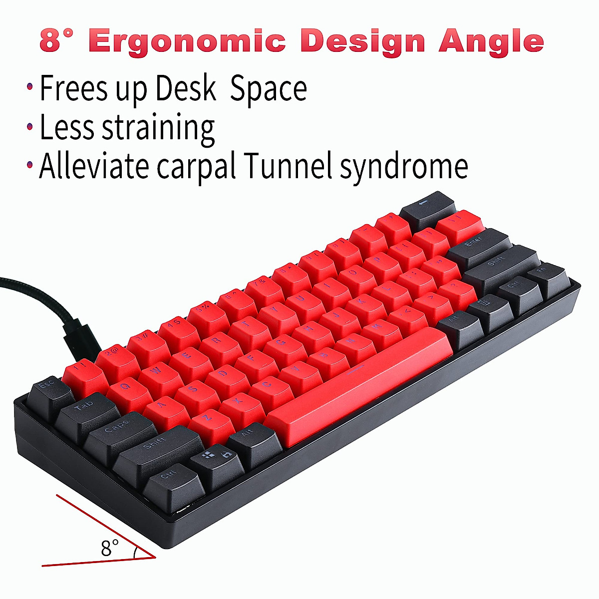 GTSP Gk61 SK61 60% Mechanical Keyboard, Custom Hot Swappable 60 Percent Gaming Keyboard with RGB Backlit, NKRO, Water-Resistant, Type-C Cable for Win/PC/Mac (Gateron Optical Yellow, Milan)