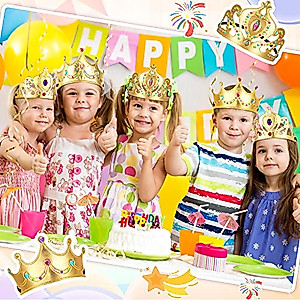 Yaomiao 66 Pieces Foam Princess Tiaras DIY Crowns Kids Party Favors Craft Crystal Diamond Sticker Girls Making Your Own Tiara (Gold)