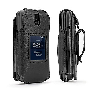 BELTRON Leather Fitted Case for Consumer Cellular Verve Snap 2022 Flip Phone - Features: Rotating Belt Clip, Screen & Keypad Protection & Secure Fit (Z2336)