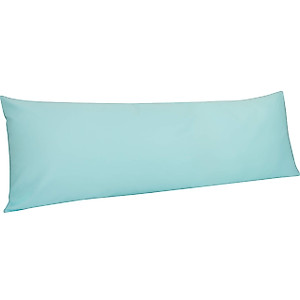 NTBAY Egyptian Cotton Body Pillowcase - 500 Thread Count Cotton Body Pillow Cover - Soft and Breathable Envelope Closure Body Pillowcase for Adults, 20x54 Inches, Aqua
