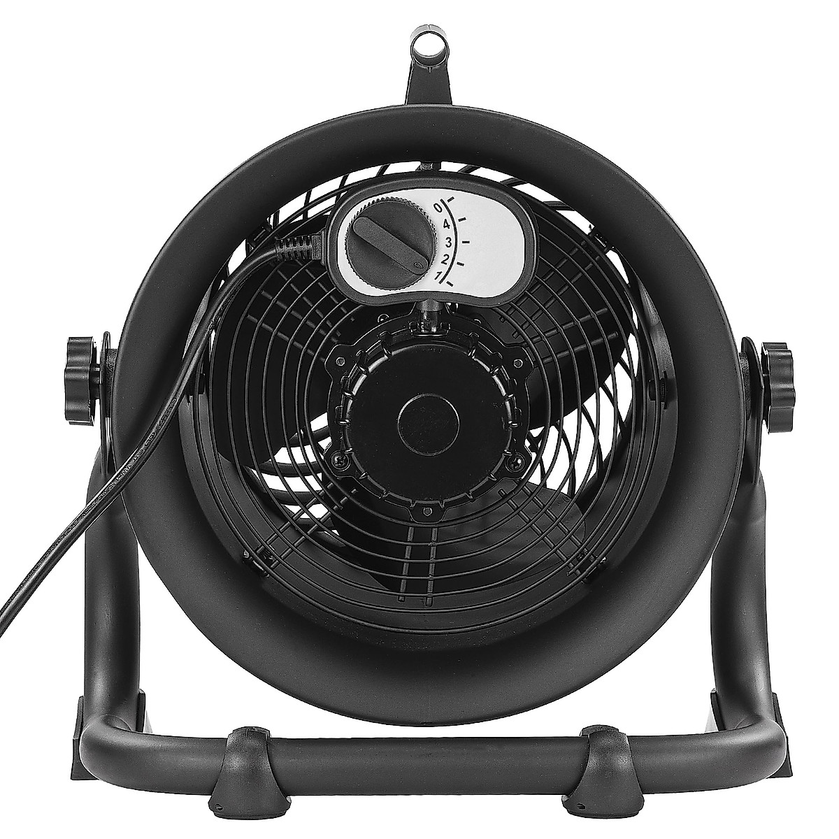 CATERPILLAR CAT HVD-9AC - 9" High-velocity Drum Air Circulator Fan with 360-degree Pivoting Head and Dual Ball Bearing 4-speed Motor, Black