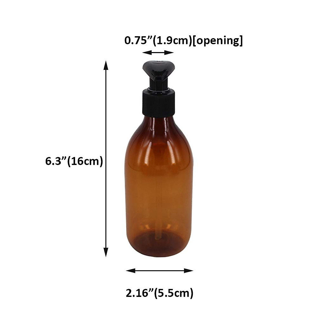 zmybcpack 8 Pack 8OZ Empty Plastic Pump Lotion Bottles with 1 Pen, Labels & Silicone Funnel, Amber Color Lotion Dispenser with Locking Lotion Pump for Body Wash, Shampoo, Massage Lotion, Gel