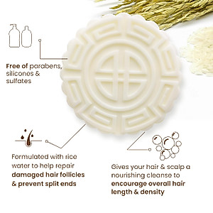 Rice Water For Hair Growth Shampoo Bar, 2 In 1 Fermented Rice Water Shampoo And Conditioner Bar For Hair Growth, Vegan Origin Growth Anti Hair Loss Rice Water Shampoo Bar, Solid Rice Bar Soap For Hair Growth All-Natural