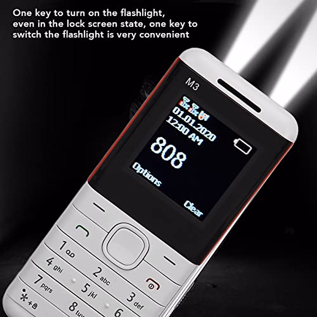 Unlocked Cell Phone for Seniors, 1000mAh Dual SIM Mobile Phone Big Button Cell Phone with Charging Cable and Lanyard, Mini Phone for Elderly Kids