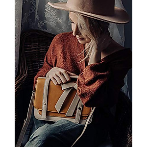 ECOSUSI Purses and Handbags for Women Crossbody Purse PU Leather Satchel Bags Over the Shoulder Purse with Detachable Bow