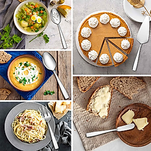 HaWare 53 Pieces Silverware Set with Steak Knives and Serving Utensils, Stainless Steel Flatware Cutlery Set for 8, Fancy Tableware Eating Utensils for Home Restaurant, Mirror Polish, Dishwasher Safe