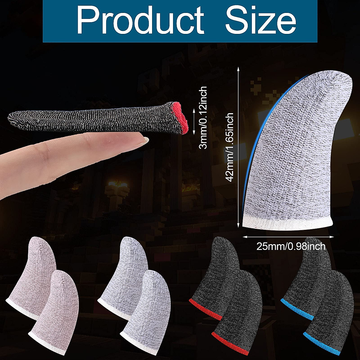 40 Pieces Gaming Finger Sleeve For Gaming Thumb Sleeves Mobile Gaming Finger Protector (Mixed Colors)