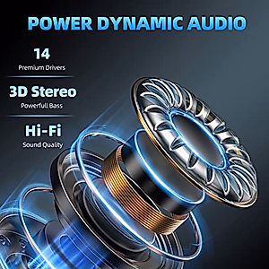 DACOM Wireless Earphones, TWS Open Ear Headphones Wireless Bluetooth 5.3 with Flexible Earhooks, Touch Control Over Ear Earbuds IPX5 Waterproof Headsets with Mic for Running Workout Sport (Black)