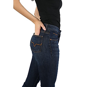 Kimes Ranch Women's Jennifer Ultra-High Rise Wide Flare Dark Wash Blue Jeans, 8-34