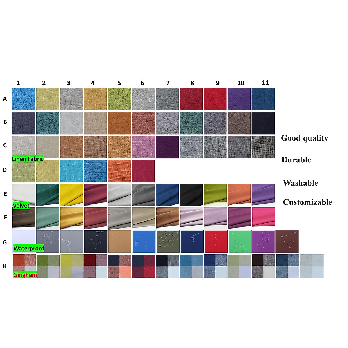 Ginsimar Custom Outdoor Furniture Cushion Covers, Chair Cushion Covers, Replacement Cushion Covers with Zipper, for couches and Sofas, only Cover, Customizable with 100 + Colors