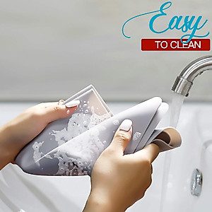 LEOBRO 23.4”x 15.6” Large Silicone Mat for Crafts, Play Dough Mat, Thick Silicone Sheet for Resin Molds, Clay, Paint, Light Gray