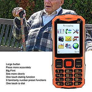 Acogedor 2G Unlocked Senior Cell Phone, 2.8In HD Screen Seniors Cellphone, with Dual SIM Dual Standby, Big Screen and Buttons, SOS Calling, Voice Broadcast (Orange)