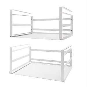Nxconsu 2Pack Under Shelf Storage Cabinet Hanging Basket Organizer Under Pantry Storage Shelf Rack Holder for Kitchen Cupboard Desk Table Bookshelf Can Bottle Heavy Duty All Metal Slide-in White