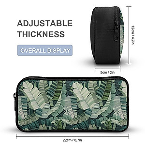 Tropical Camo Leaf Pencil Case Stationery Pen Pouch Portable Makeup Storage Bag Organizer Gift