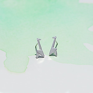 Boma Jewelry Sterling Silver Origami Giraffe Stud Earrings