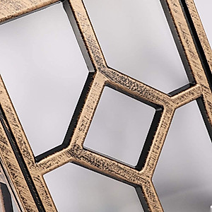 MODEBHD Aluminum Metal Vintage Outdoor Solar Post Light IP54 Waterproof Garden Lawn Lamp Two-Tone LED Column Light Exterior Wall Post Pillar Lights Patio Garden Villa Door Pillar Table Lights