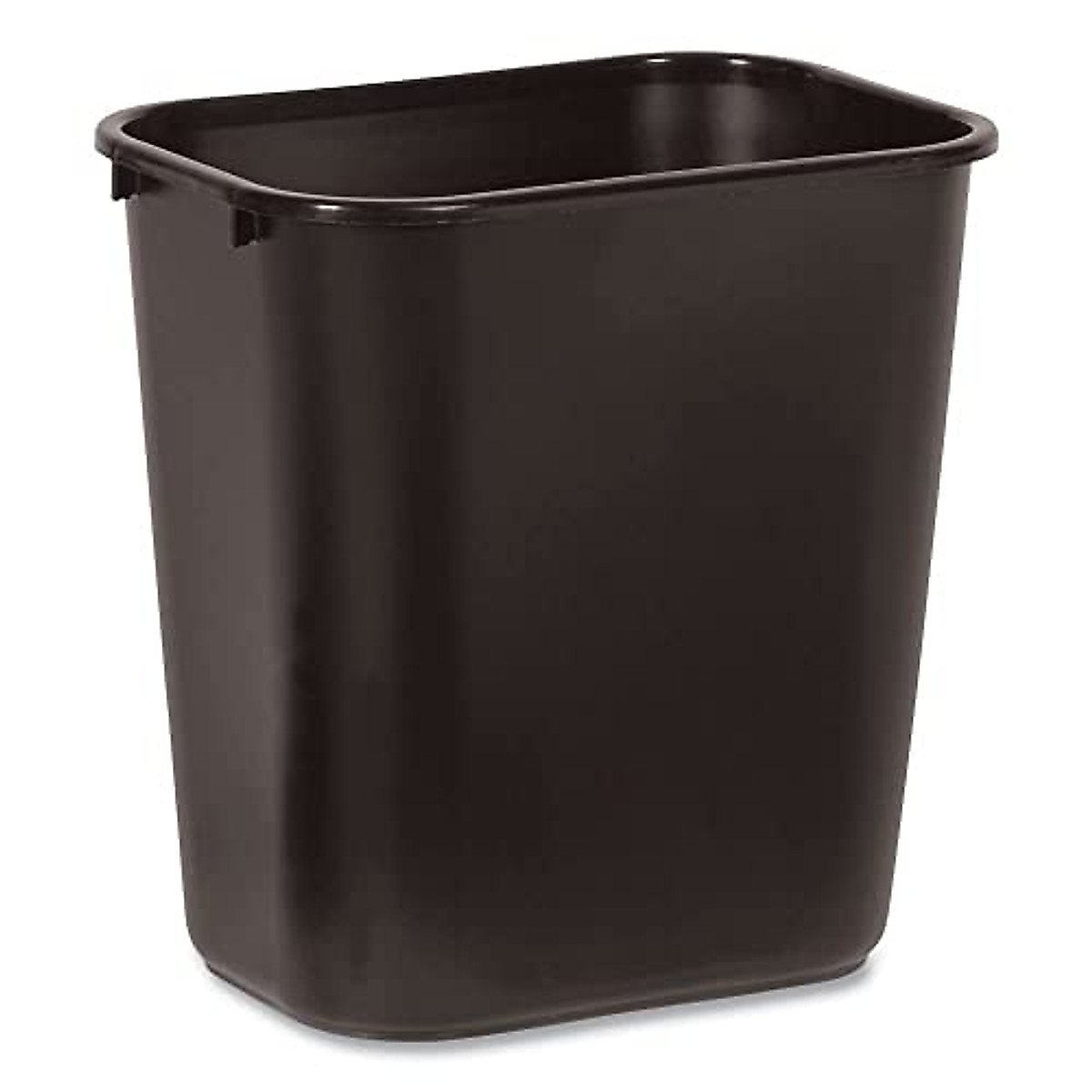 Rubbermaid 295600Bk Deskside Plastic Wastebasket, Rectangular, 7 Gal, Black