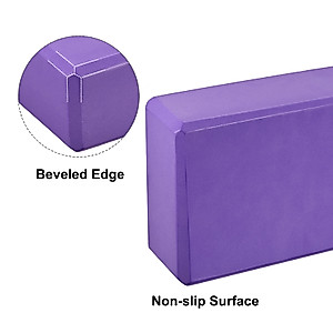 uxcell Yoga Block 9"x6"x3" Light Weight High-Density EVA Foam Brick for Beginners, Yogis, Pilates, Meditation, Purple