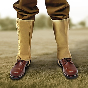 SMONT Canvas Gaiters Snake Gaiters Leg Gaiters for Men Ww2 Gaiters Reproduction WWII Us M1936 Leggings Gaiters for Hiking Army Khaki Canvas Gaiters Puttee Protection for Legs, 3R