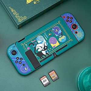 GeekShare Protective Case Slim Cover Case Compatible with Nintendo Switch - Shock-Absorption and Anti-Scratch Skin Case for Switch - Alchemy Cat (for Regular Switch)