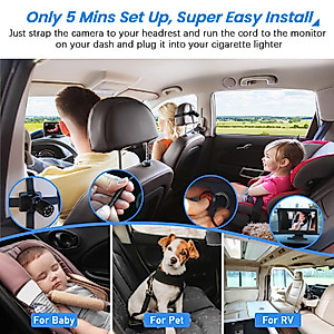 Baby Mirror for Car, Back Seat Baby Car Camera with Night Vision, View Infant in Rear Facing Seat with 4.3-Inch HD Display, Observe The Baby's Every Move at Any Time while Driving