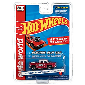 Auto World Hot Wheels Candy Striper Xtraction - 1955 Chevy Bel Air HO Scale Slot Car