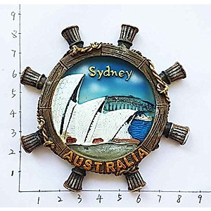 Sydney Australia 3D Refrigerator Magnet Travel Souvenirs,Hand-Made Rudder Shaped Sydney Australia Fridge Magnet Home and Kitchen Decoration Magnetic Sticker