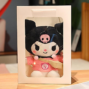 Kawaii Plush Doll 10''/25cm, Skull Motif, Soft Anime Plush Pillow Doll, Lovely Cartoon Stuffed Toy, Cute Birthday Party Favors for Kids Children Girls Fans Collectibles Home Decor, Pink