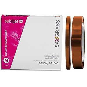 Sawgrass SubliJet UHD Sublimation Ink SG500 & SG1000 - Magenta (31ml) and 2 Rolls of ProSub Heat Resistant Tape