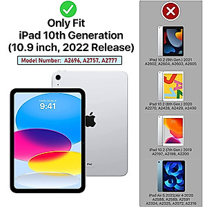 LTROP iPad 10th Generation Case(10.9-inch, 2022), iPad 10th Gen Case with Screen Protector, Hand/Shoulder Strap, Swivel Kickstand, Sturdy Cover Case for iPad 10.9 10 Generation for Kids Boys, Red