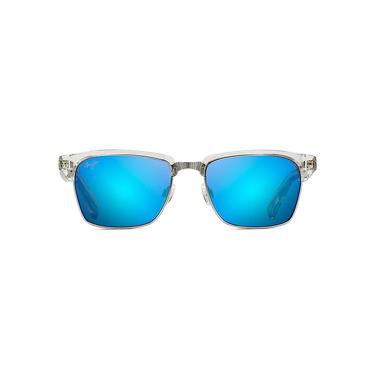 Maui Jim Men's and Women's Kawika Polarized Classic Sunglasses, Crystal/Blue Hawaii, Medium