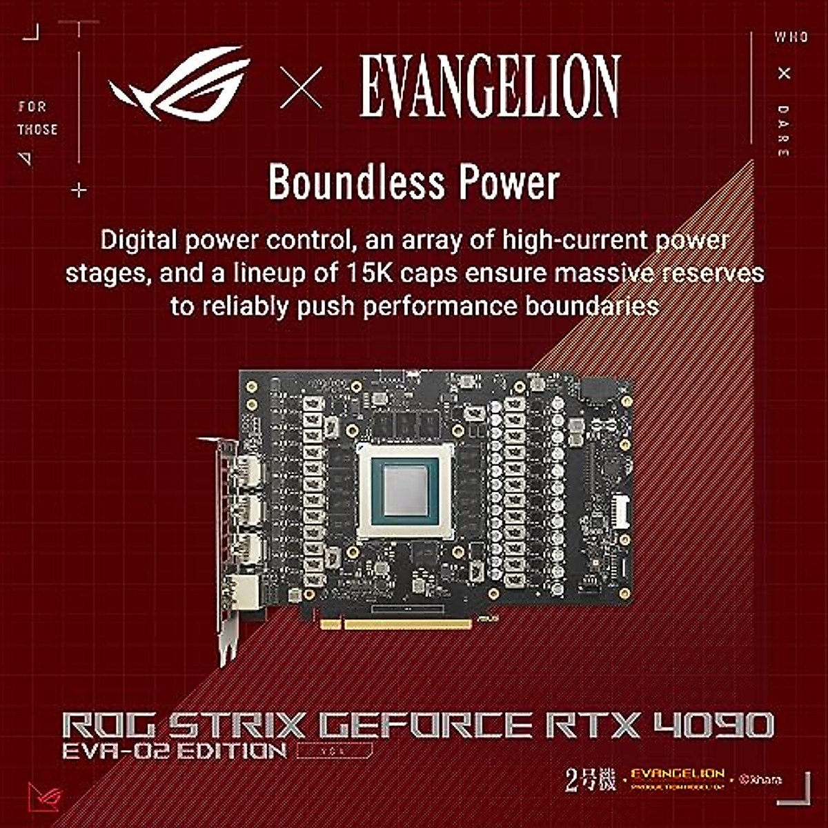 ASUS ROG Strix NVIDIA GeForce RTX 4090 OC EVA-02 Edition Gaming Graphics Card (PCIe 4.0, 24GB GDDR6X, HDMI 2.1a, DisplayPort 1.4a, 3.5-Slot Design)