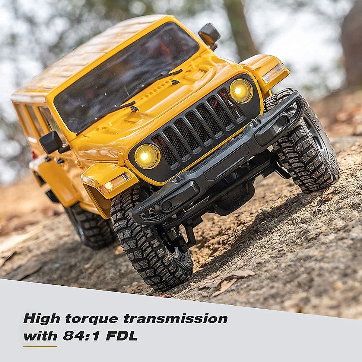 EAZYRC Patriot 1/18 2.4Ghz Crawler RC Car, All Terrain Hobby 4WD Off Road Truck Vehicle Models RTR for Boys Kids - Batteries x2