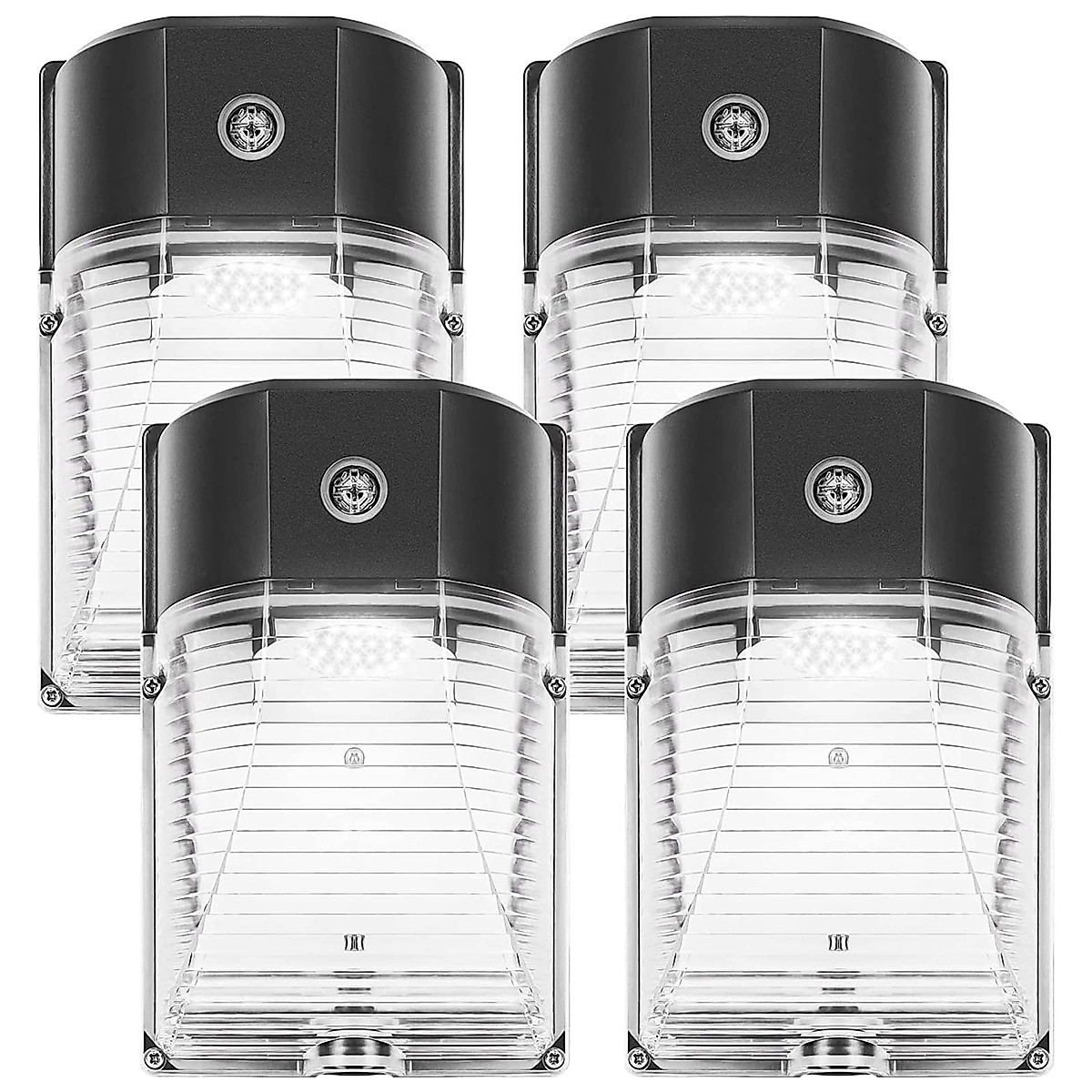 CINOTON 26W LED Wall Pack Light with Dusk to Dawn Sensor, 3000LM[100-277Vac/160W HID/HPS Equiv.] IP65 Waterproof Outdoor Security Flood Lighting for Garage Warehouse Garden 5000K-Daylight 4 Pack