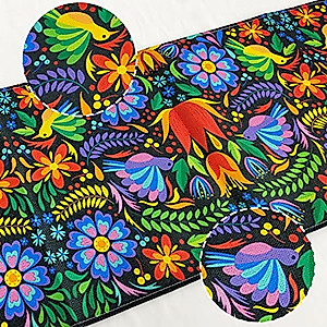 Mexican Table Runner Day of The Dead Decorations, , UNIIDECO Ofrenda Dia De Los Muertos Table Decorations, Fiesta Home Dining Room Kitchen Table Runner Decor (Birds and Flowers)
