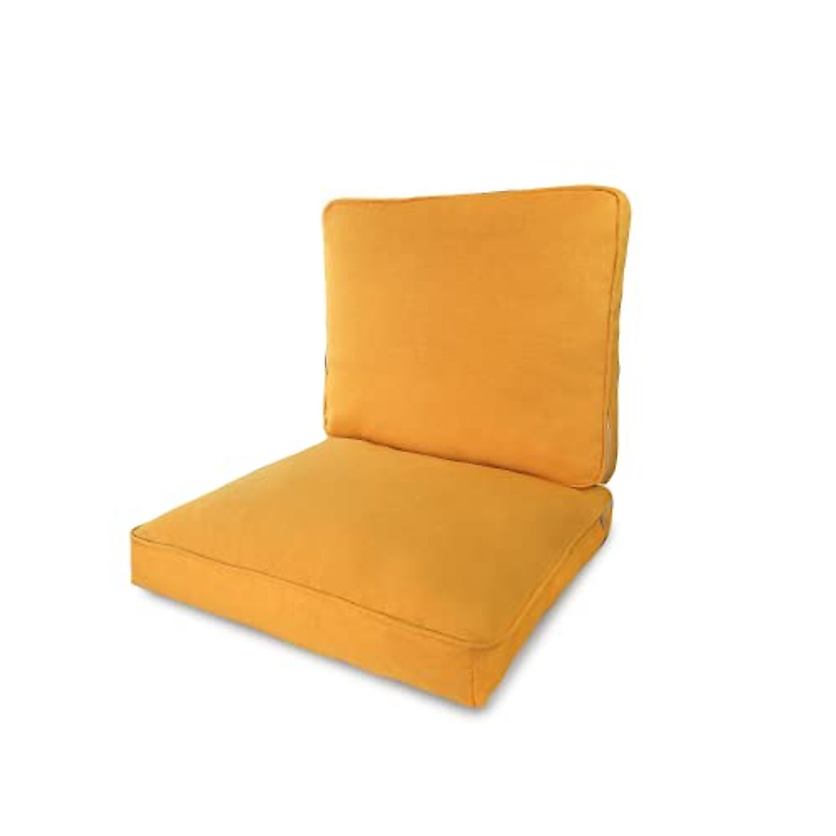 Makimoo Striped Indoor/Outdoor Chair Cushion, Durable Patio Furniture Cushion Set: Patio Cushions Seat: 22" W x 22" D x 4" T (Yellow)
