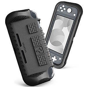 Fintie Kids Case for Nintendo Switch Lite 2019 w/2 Game Card Slots - [Ultralight] [Shockproof] Protective Cover with Ergonomic Grip, Kids Friendly Grip Case for Switch Lite Console, Black