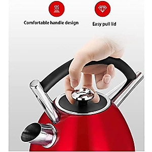 Water Boiler 1.7L/59.8OZ Electric Kettle, 1800W Safe and Fast Heating Design Hot Water Boiler, Large Mouth Design Tea Kettle, Red Fast Heating