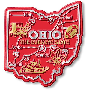 Ohio Giant State Magnet by Classic Magnets, 3" x 3.3", Collectible Souvenirs Made in The USA