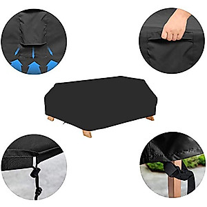 StorMaster Outdoor Picnic Table Cover Waterproof Heavy Duty 70 72 Inch Patio Picnic Kitchen Table Bench Seat Cover Winter, Black