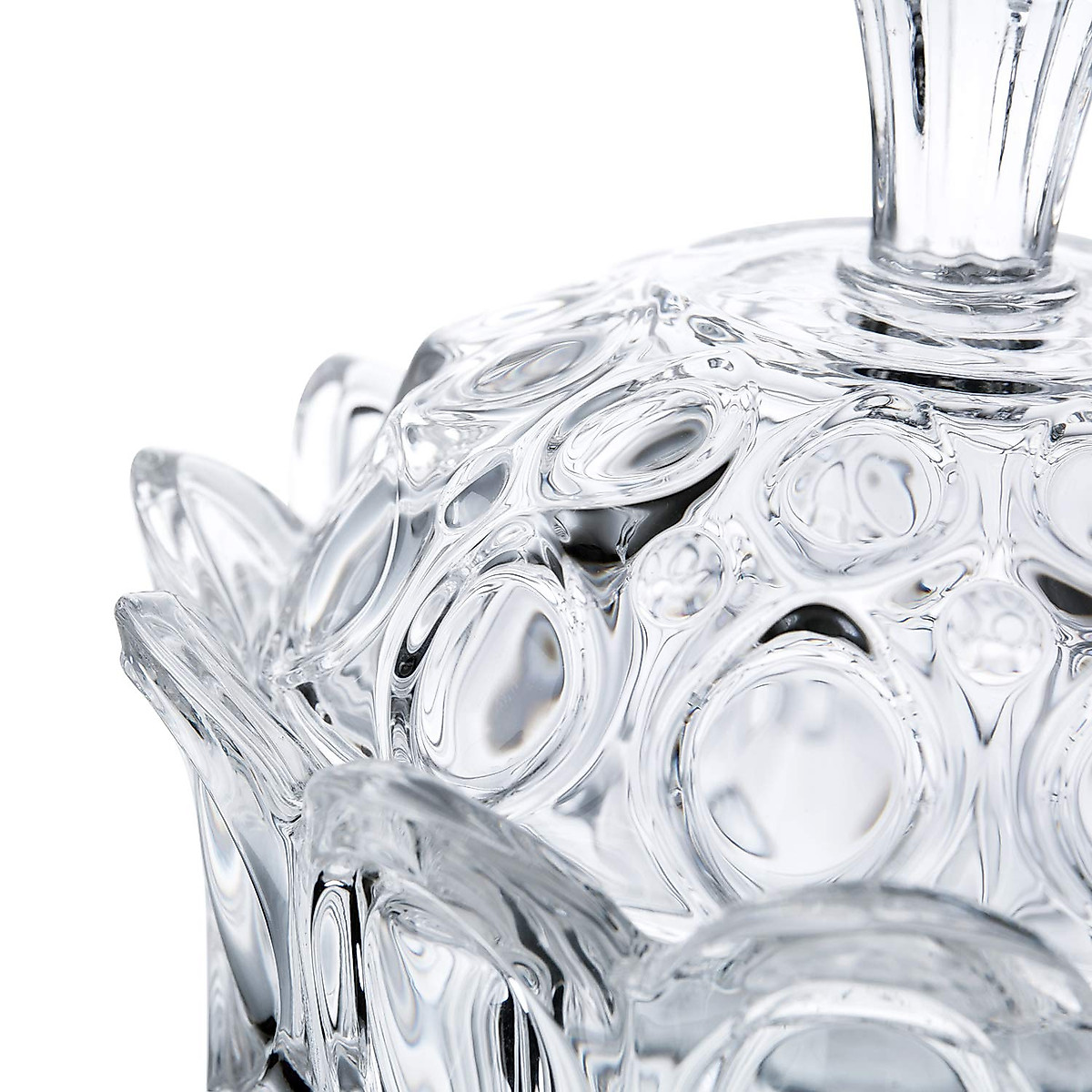 Diamond Star Glass Candy Dish With Lid, Crystal Clear Large Covered Candy Bowl Cookie Jar Candy Buffet Storage Container for Home and Kitchen Office (Large. H: 7", D: 6.5")