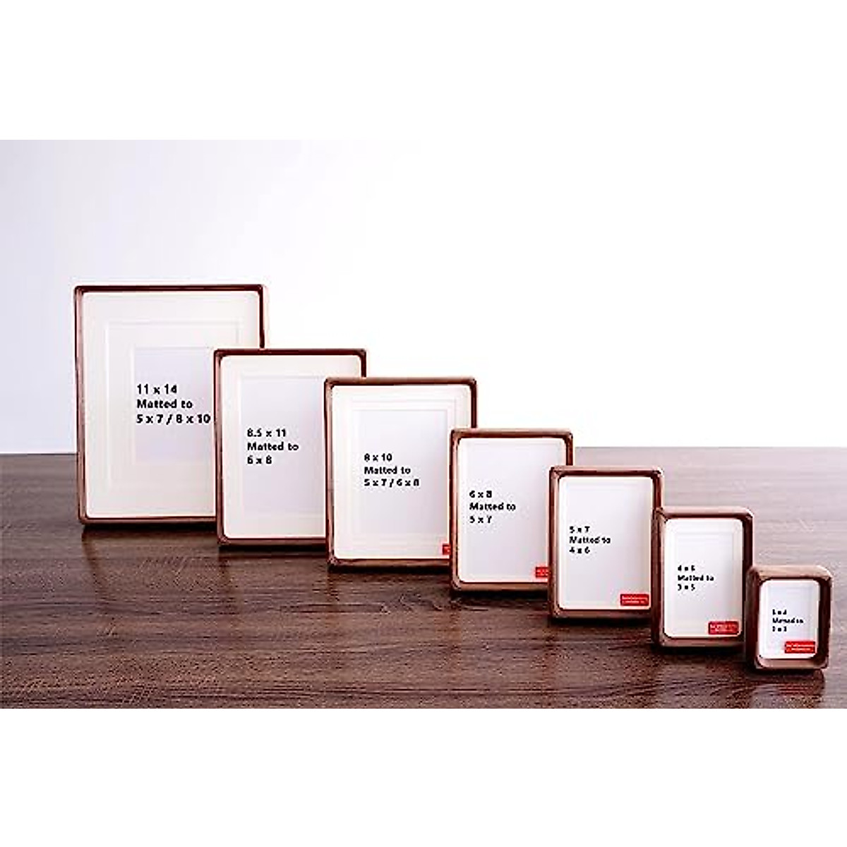 H-A Solid Natural Wood Picture Frames with Mat for Wall Rustic Tabletop Photo Frame,Vertical or Horizontal Display(Walnut,5x7 matted to 4x6)