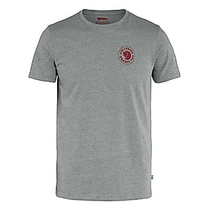 Fjällräven 1960 Logo T-Shirts for Men Offers Crew Neckline, Soft Cotton Construction, and Screen Print Graphic at Front Grey Melange LG One Size
