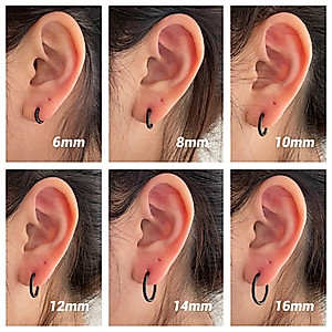 BOUTIQUELOVIN 10 Pairs Stainless Steel Hoop Earrings for Men Small Black Hoop Earrings Set Mens Hypoallergenic Huggie Hoops Earing