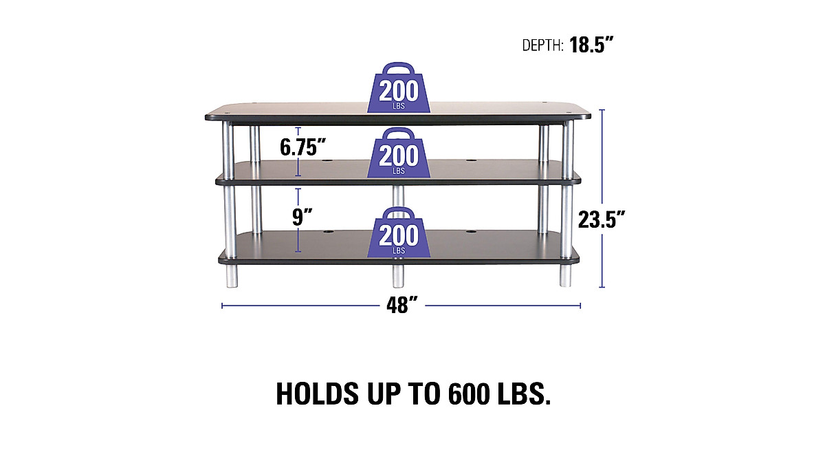 Sanus Heavy Duty AV Stand - Stylish & Durable 48" Design