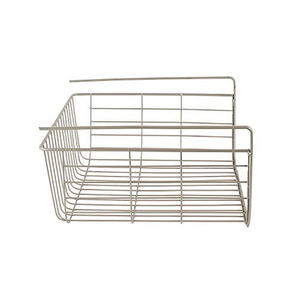 Spectrum Diversified Ashley Small Storage Shelf, Kitchen Cabinet & Pantry Organization & Storage, Bathroom Cabinet Basket, Satin Nickel PC